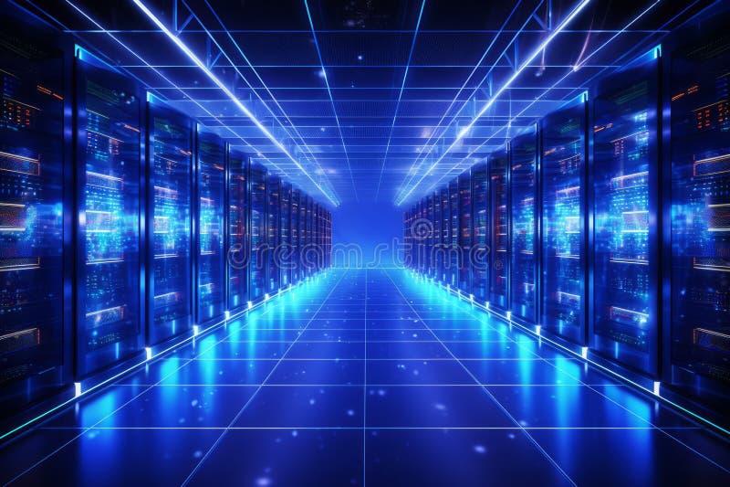 Visually Captivating Modern Data Center with State of the Art Server ...