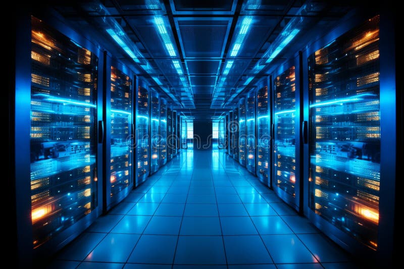 Visually Captivating Modern Data Center with State of the Art Server ...