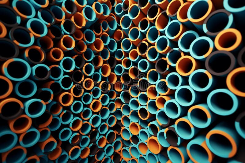 Abstract Array of Blue Tubes Stock Illustration - Illustration of ...