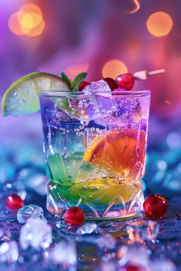 A Visually Captivating Tequila Sunrise Cocktail with a Vibrant Gradient ...