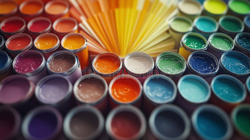 Cans with bright colors stock image. Image of creativity - 15463695