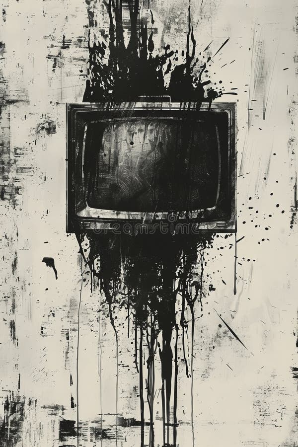 Visually Captivating TV Static Effect on Monochrome Background. Stock ...