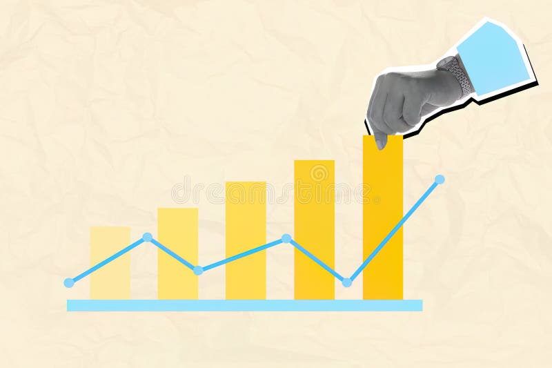 Creative Collage Illustrating Growth with Bar Graphs and Analytical ...