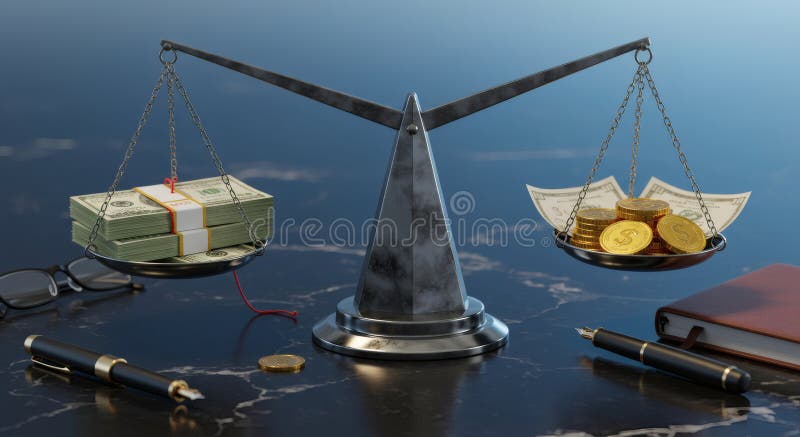 Symbolic Composition Showcasing the Concept of Debt Vs. Equity through ...