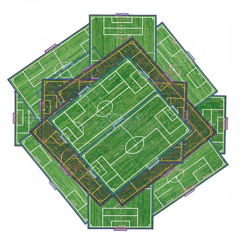 A Visually Complex Design Composed of Multiple Overlapping Soccer ...