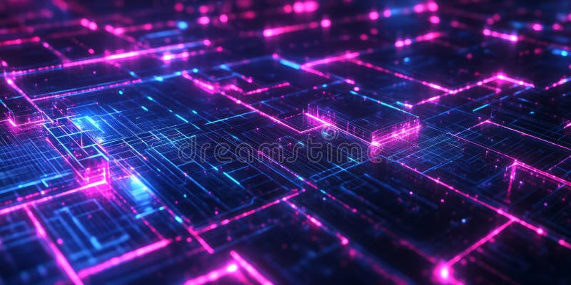 A Visually Dynamic Abstract Background Featuring Intricate, Glowing 3D ...