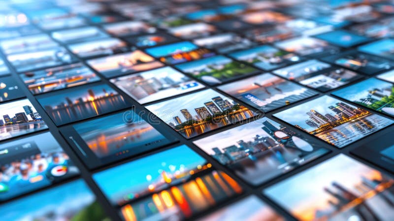 Multi-Screen Mobile Device Collage with Scaling Transitions Stock ...