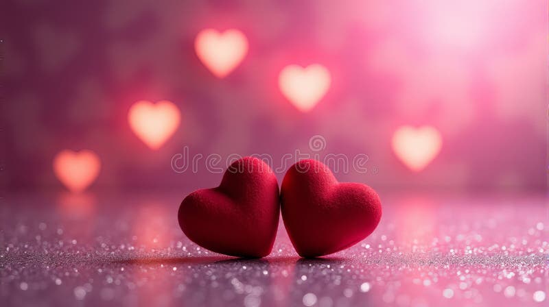 Heartfelt Connection: Two Hearts with Sparkling Background (Generated ...