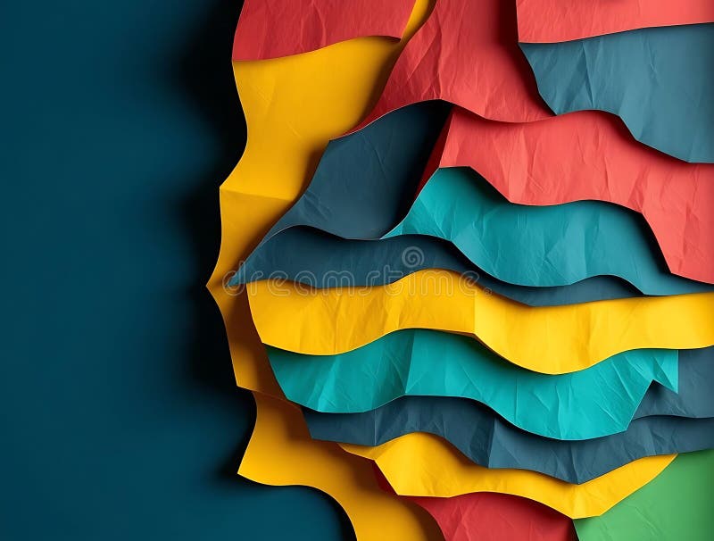 Dynamic Arrangement of Colorful Paper Creating Abstract Layered Texture ...