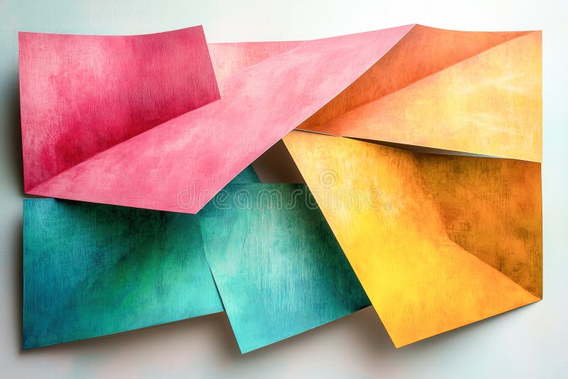 Visually Engaging Folded Abstract Multicolour Shape Background Stock ...