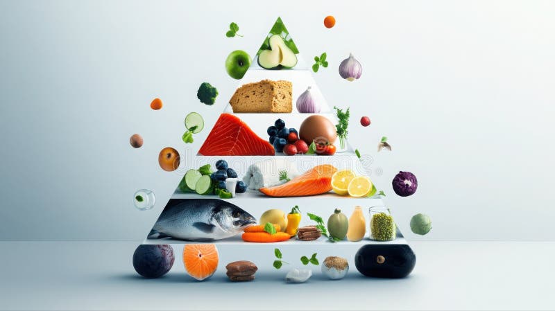 Visually Engaging Food Pyramid Infographic Showcasing Essential Food ...