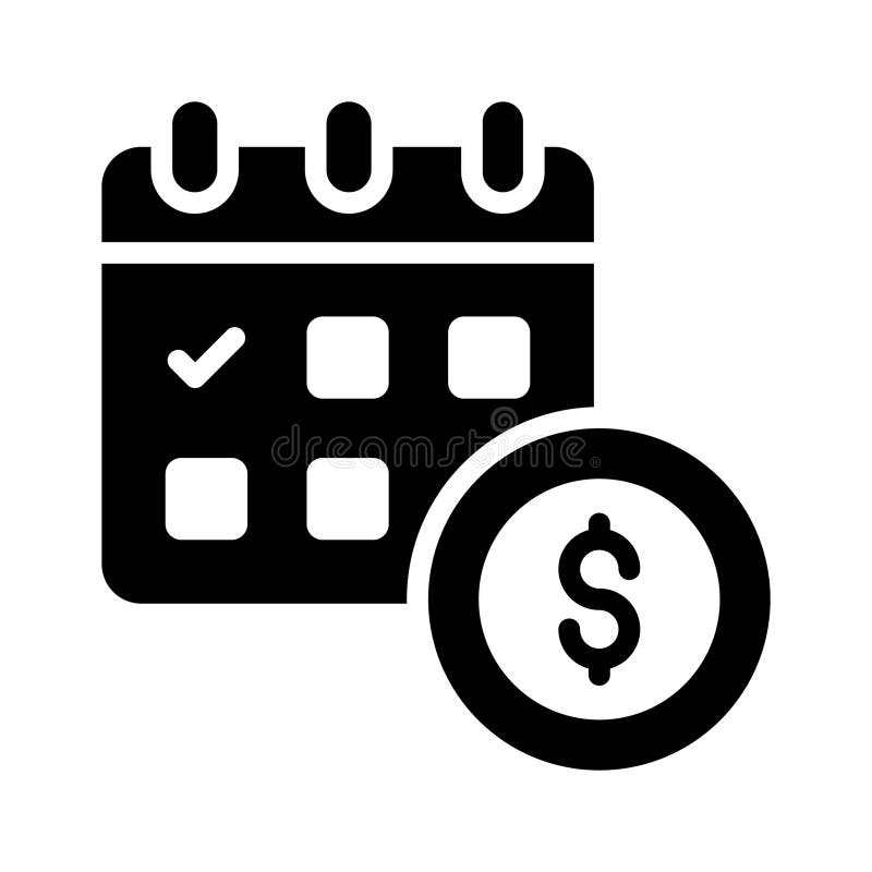 Visually Engaging Icon of Due Payment Designed in Glyph Style Stock ...