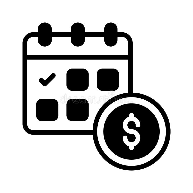 Visually Engaging Icon of Due Payment Designed in Glyph Style Stock ...