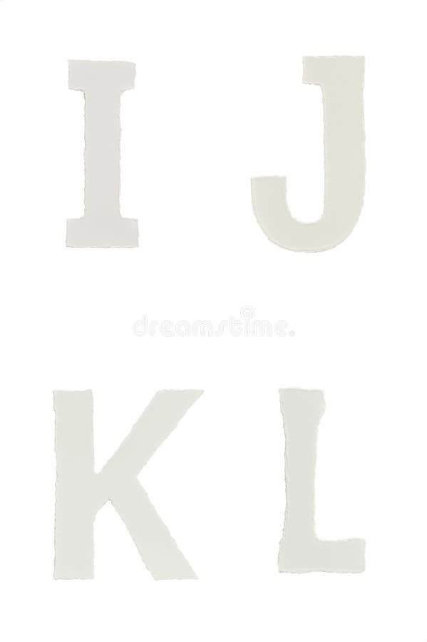 Torn Paper Letters I To L Isolated on Transparent Background Stock ...