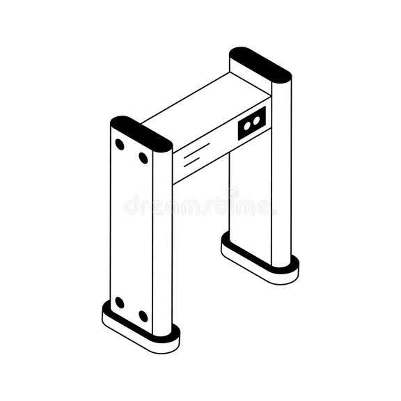 A Visually Engaging Isometric Icon of Security Gate Stock Illustration ...