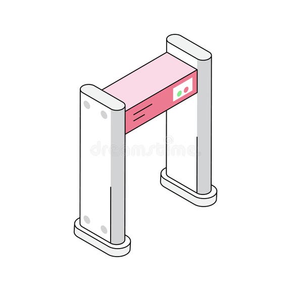 A Visually Engaging Isometric Icon of Security Gate Stock Illustration ...