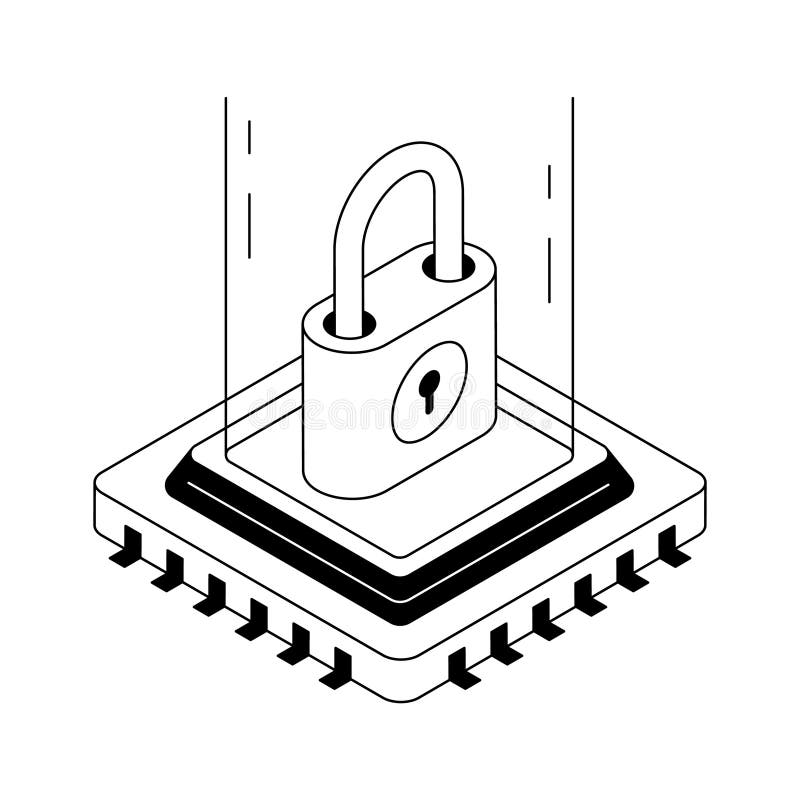 Visually Engaging Isometric Icon Showing Security Hologram Projection ...