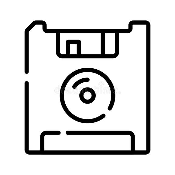 Visually Engaging Outline Icon of Floppy Disk Backup Stock Vector ...