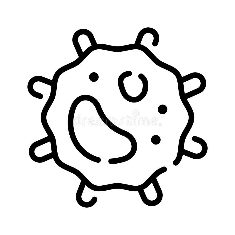 Visually Engaging Outline Icon of Virus Microbe Structure Stock Vector ...