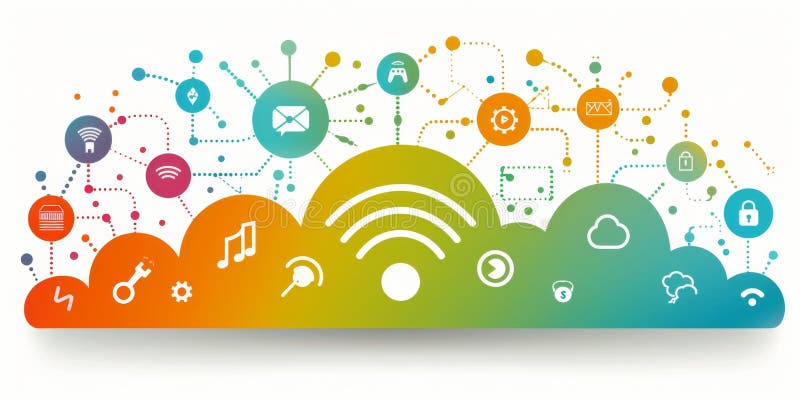 A Vibrant Network of Interconnected Devices Illustrating Global ...