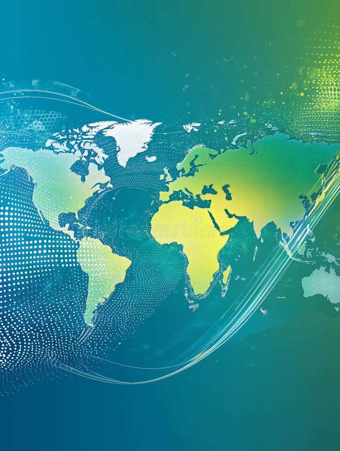 Vibrant World Map Design for Global Connectivity and Exploration Themes ...