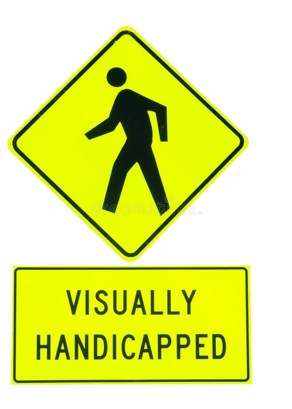 Visually Handicapped Sign stock illustration. Illustration of yellow ...