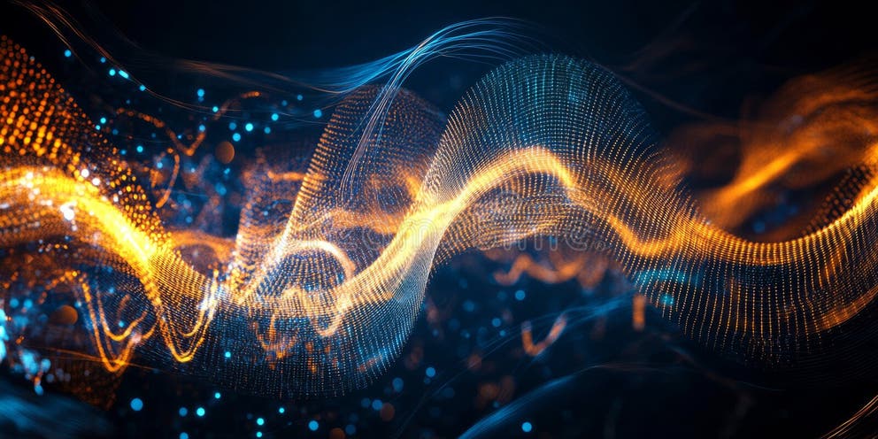 A Visually Immersive Abstract Background with Swirling Light Currents ...