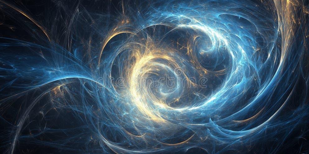 A Visually Immersive Abstract Background with Swirling Light Currents ...