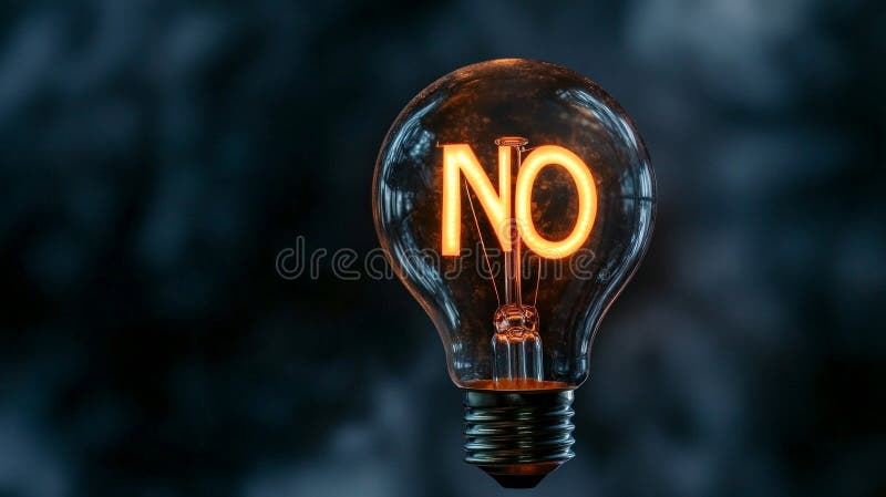 Creative Cancellation Concept: Broken Lightbulb with No Symbol Inside ...