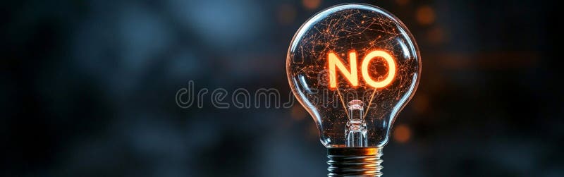 Creative Cancellation Concept: Broken Lightbulb with No Symbol Inside ...