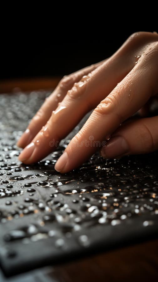 Visually Impaired Readers Hands Explore Braille Book, Feeling the ...