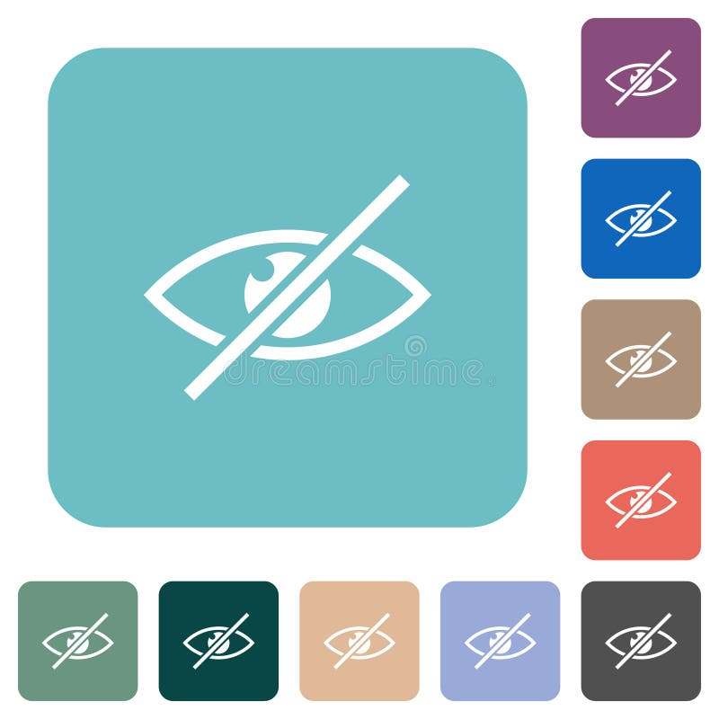 Visually Impaired Rounded Square Flat Icons Stock Vector - Illustration ...