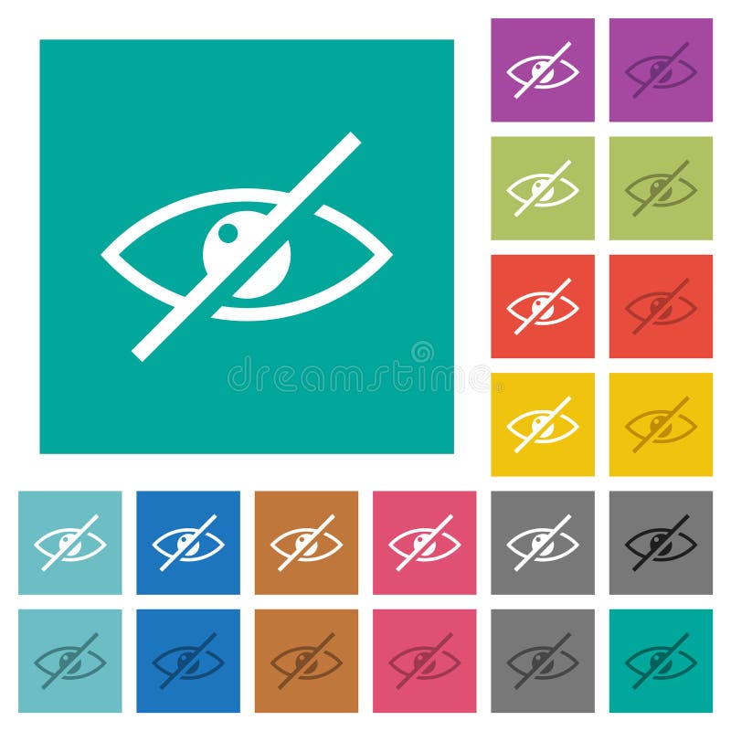 Visually Impaired Square Flat Multi Colored Icons Stock Vector ...