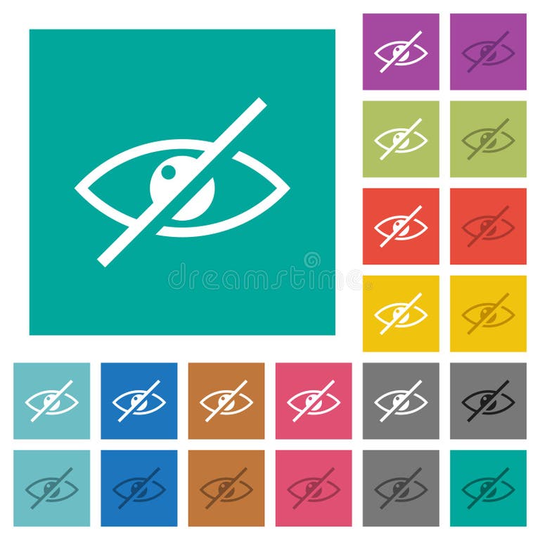 Visually Impaired Square Flat Multi Colored Icons Stock Vector ...