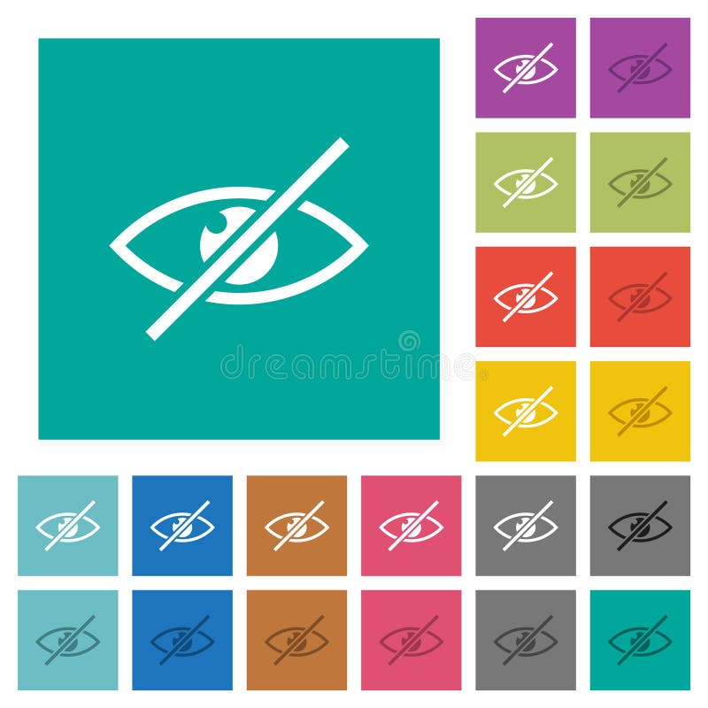 Visually Impaired Square Flat Multi Colored Icons Stock Vector ...