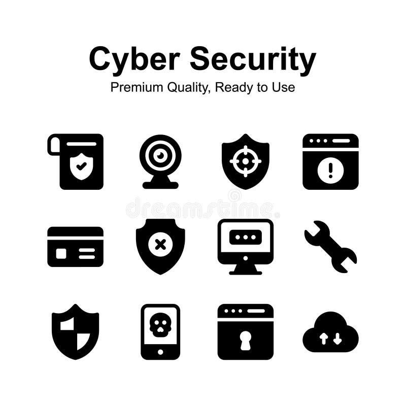 Visually Perfect Cyber Security Icons Up for Premium Use Stock Vector ...