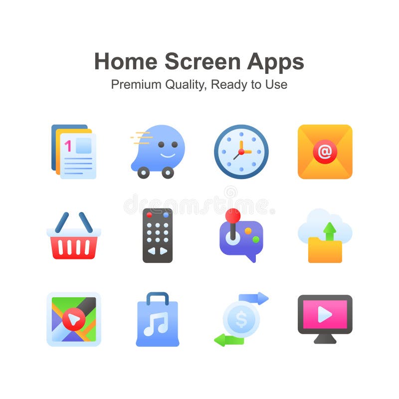 Visually Perfect Home Screen Apps Icons Set, Ready To Use and Download ...