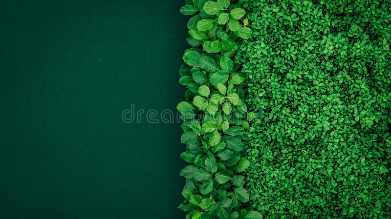 Top-down View of a Lush Green Gradient with Overlapping Leaf Textures ...