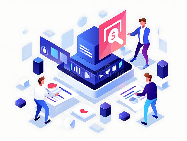 People Collaborating Around a Futuristic Digital Analytics Platform ...