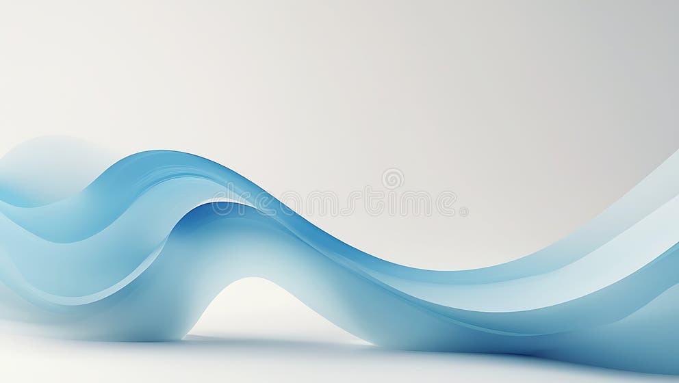 Light Blue Abstract Waves and Curve Background Art. Stock Illustration - Illustration of waves ...