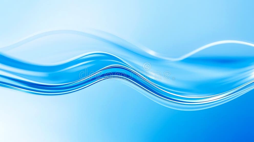 Light Blue Abstract Waves and Curve Background Art. Stock Illustration ...