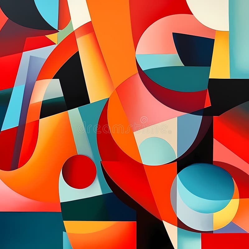 Visually Striking Abstract Composition Using Vibrant Geometric Shapes ...