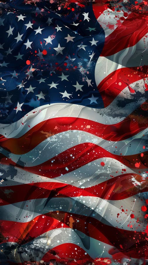 A Visually Striking Abstract Depiction of the American Flag Stock ...