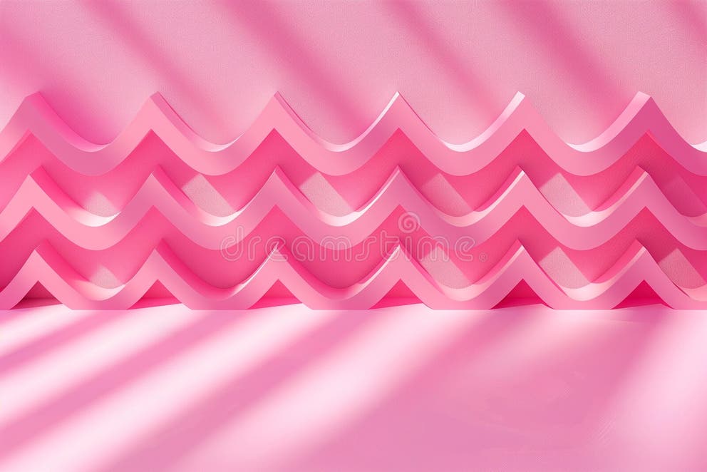 Creative Abstract Geometric Zigzag Lines in Chart Pattern on Pink ...