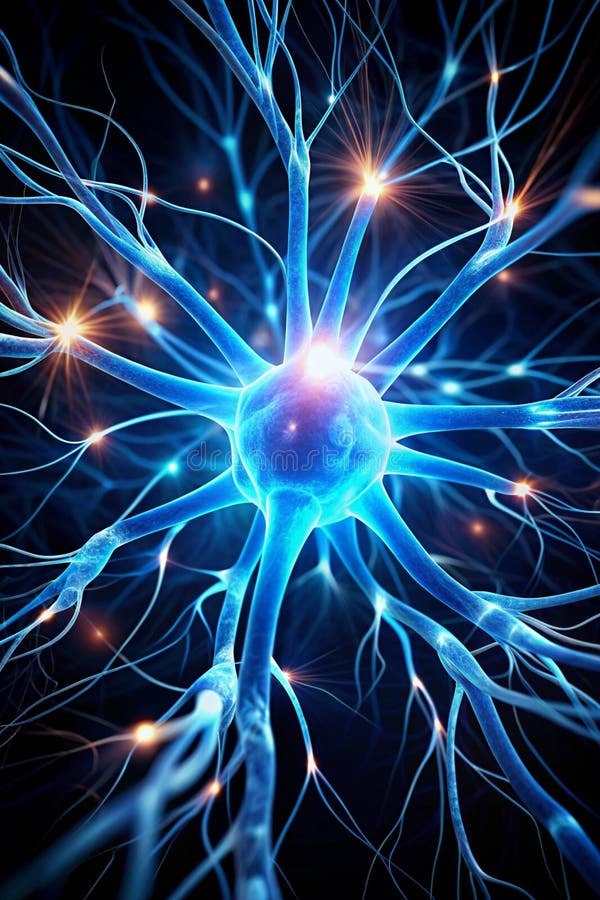A Visually Striking Abstract Image Resembling a Neuron Structure Stock ...