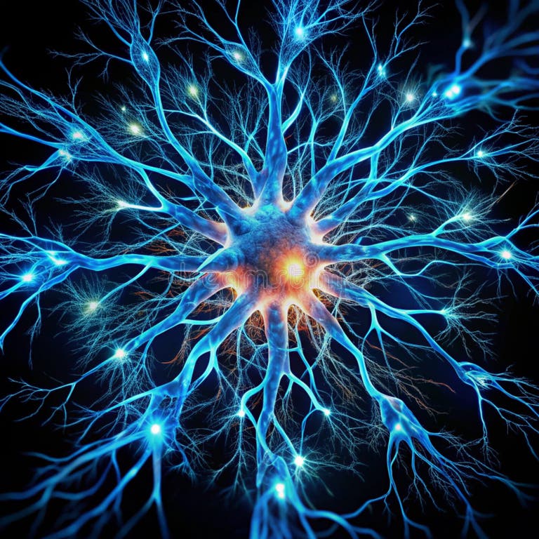 A Visually Striking Abstract Image Resembling a Neuron Structure Stock ...