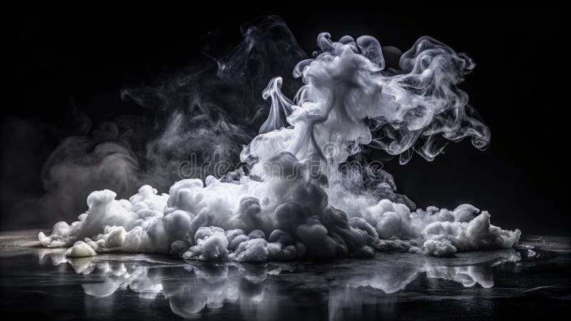 Visually Striking Abstract Image of White Steam and Mist on a Dark ...
