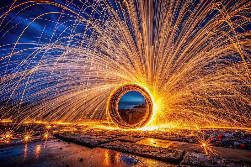A Visually Striking Abstract Representation of Burning Steel Wool a ...