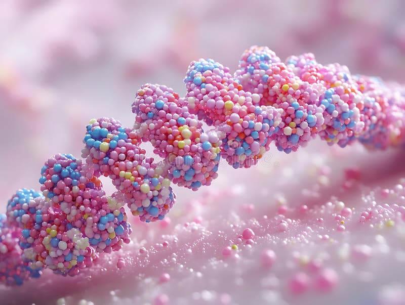 Colorful Dna Structure Composed of Spheres Abstract Pink Tones ...