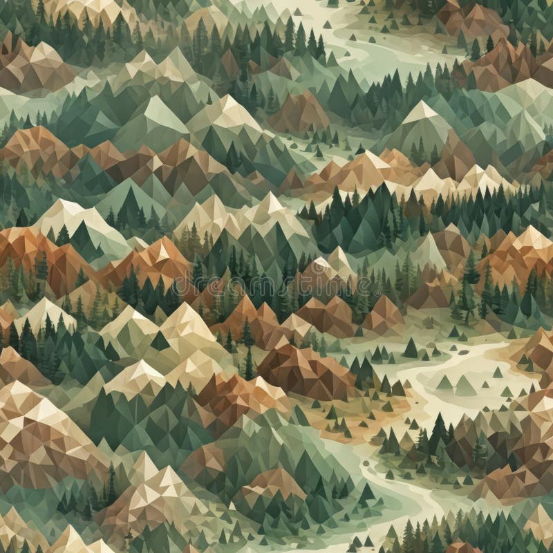 Geometric Mountainscape stock illustration. Illustration of ...